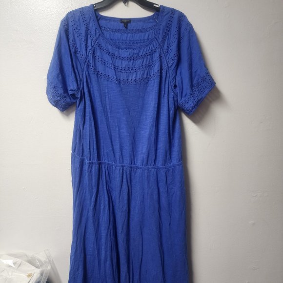 talbots plus | Dresses | Talbots Plus 2x Blue Eyelet Cotton Dress ...